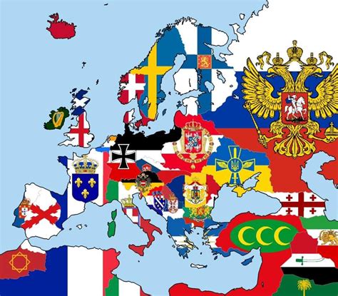 Europe Flag Map 1914 At Thomas Gabaldon Blog