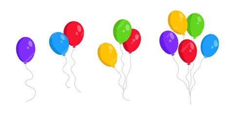 Satz Luftballons Im Cartoon Stil Vektordarstellung Einer Reihe Von