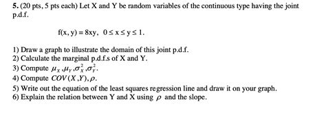 5 20pts5 Pts Each Let X And Y Be Random