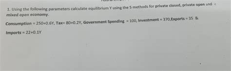 Solved Using The Following Parameters Calculate Chegg
