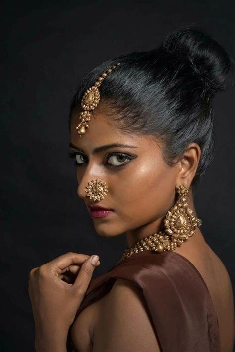 Dark Complexion Indian Bridal Makeup Nose Jewelry Desi Beauty