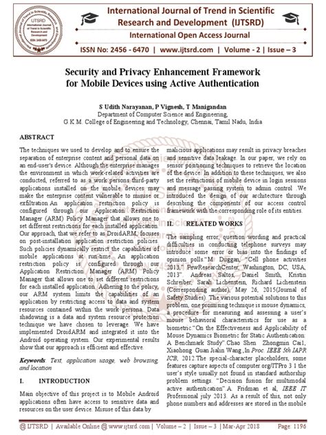 security and privacy enhancement framework for mobile devices using