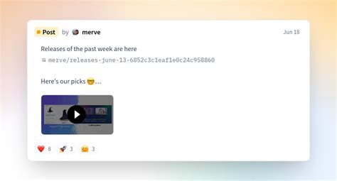 Merve On Hugging Face Releases Of The Past Week Are Here