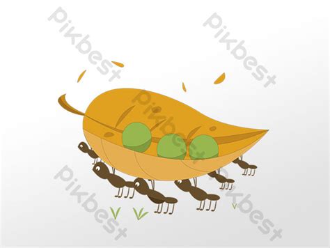 손으로 그린 가을 개미 이동 낙엽 그림 요소 일러스트 Png Psd 무료 다운로드 Pikbest