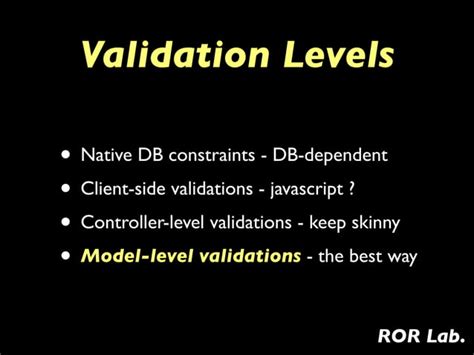Activerecord Validations Season 2 Ppt