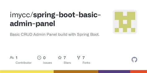 Github Imycc Spring Boot Basic Admin Panel Basic Crud Admin Panel Build With Spring Boot