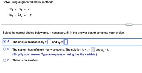 Solved Solve Using Augmented Matrix