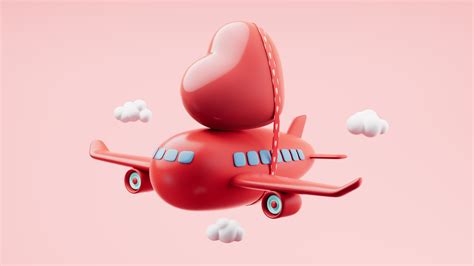 loop animation of love heart with 3d cartoon style 3d rendering