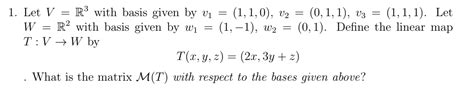 solved 1 let v r3 with basis given by