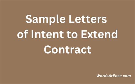 15 Sample Letters Of Intent To Extend Contract Words At Ease