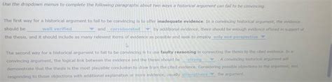 use the dropdown menus to complete the following paragraphs about two