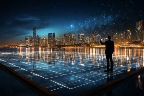 Iot Software Developer Coding For Smart Cities With Binary And Html In