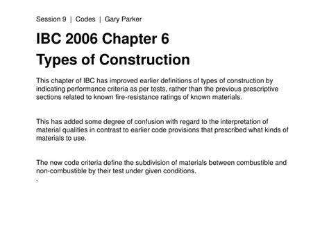 Ppt Ibc 2006 Chapter 6 Types Of Construction Powerpoint Presentation Id 3514299