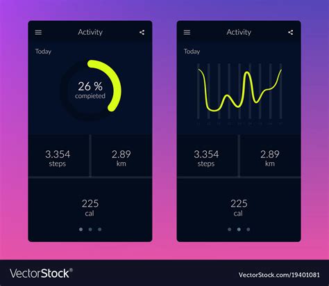 Fitness App Ui Ux Design Royalty Free Vector Image