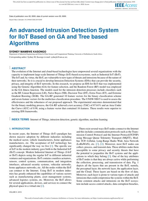 Pdf An Advanced Intrusion Detection System For Iiot Based On Ga And Tree Based Algorithms