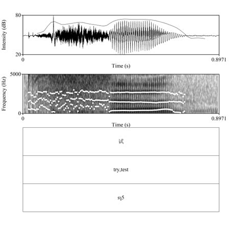 The Spectrograms Formants Waveforms And Intensity Contours Of The Download Scientific Diagram