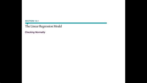 The Linear Regression Model Checking Normality YouTube