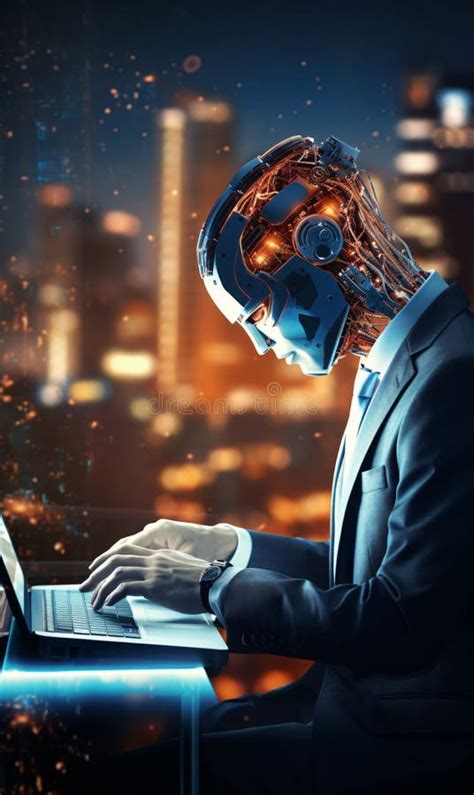 Robotic Intelligence Of The Future Artificial Intelligence Concept Of Big Data Face Of Cyber