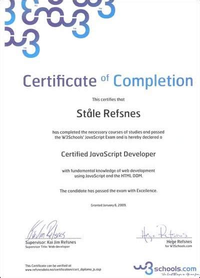 JavaScript Certification