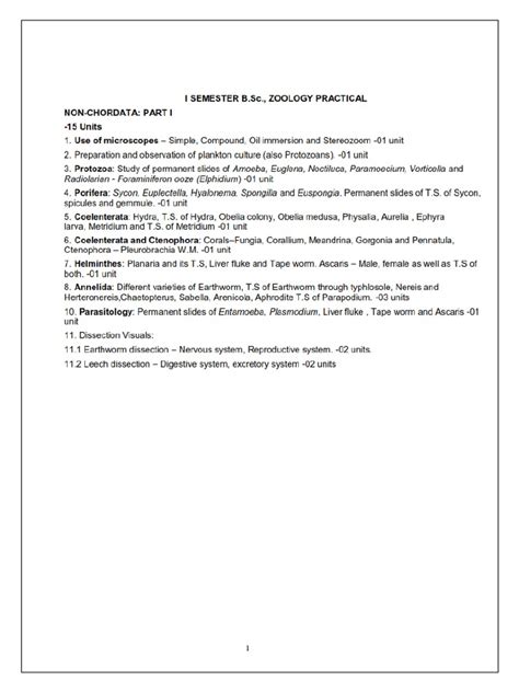 I Sem Non Chordata Practicals Download Free Pdf Angular Resolution Sponge