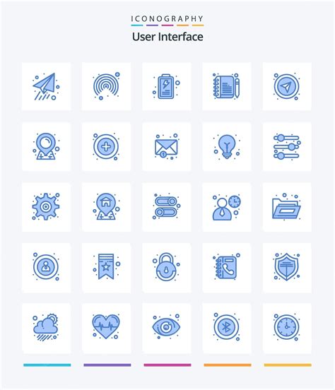 Free Vector Creative User Interface 25 Blue Icon Pack Such As Map User User Select Interface