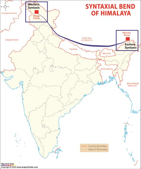 Western Syntaxial Bend Of Himalayas On Map Western Syntaxial Bend Of Himalayas On Map