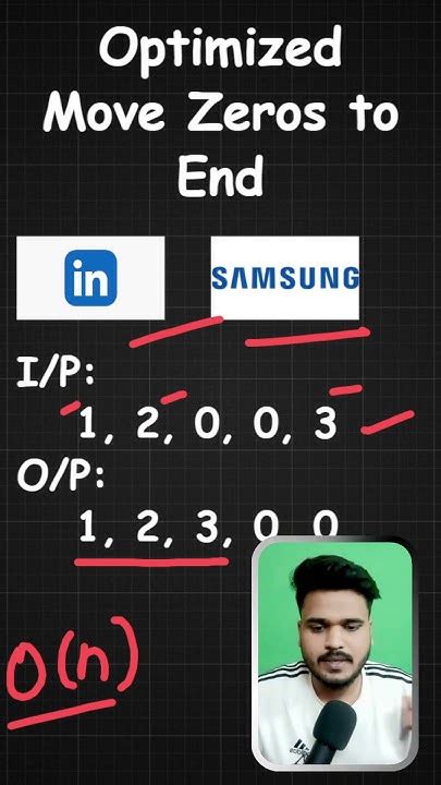 Optimised Move All The Zeros To The End Maths Dsa Problemsolving