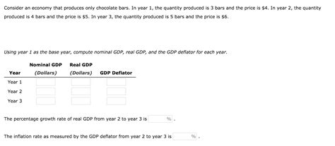 Solved The Following Table Shows Some Data For An Economy