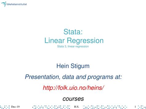 Ppt Stata Linear Regression Stata 3 Linear Regression Powerpoint