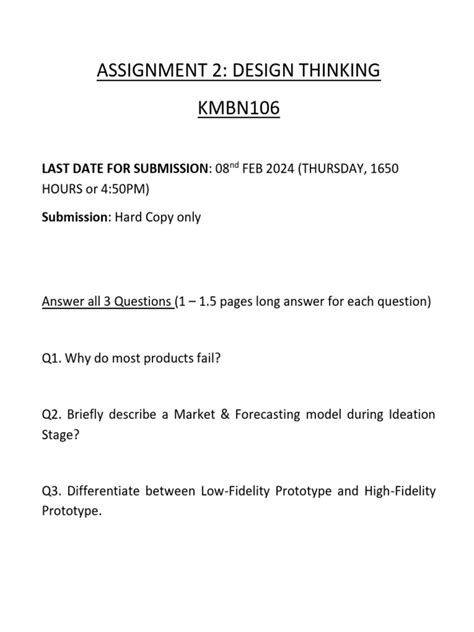 Assignment 2 Design Thinking Kmbn106 Pdf Assignment 2 Design Thinking Kmbn106 Pdf