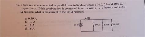 Solved Three Resistors Connected In Parallel Have Chegg
