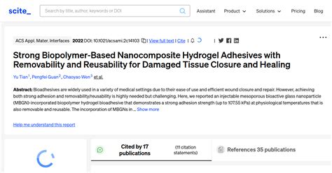 Strong Biopolymer Based Nanocomposite Hydrogel Adhesives With