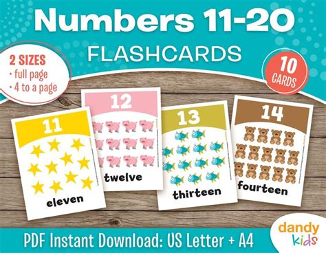 Numbers 11 20 Flashcards Printable Numbers 11 20 Flashcards Counting
