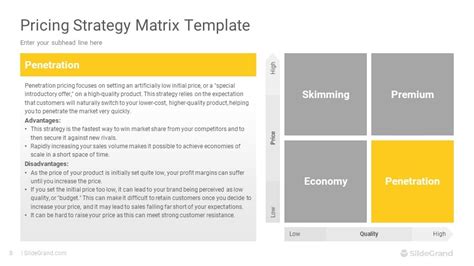 Pricing Strategy Matrix