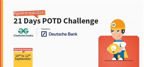Geekstreak2024 Deutschebank Geeksforgeeks Deutschebank Potd