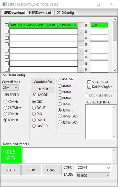 installation using the official gui tool esp8266 · wled wled wiki