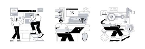 Premium Vector Web Programming Abstract Concept Vector Illustrations