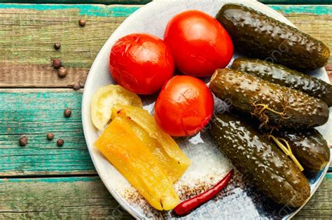Assorted Vegetable Pickles Pickling Pickled Photo Background And ...