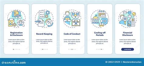 Multicolor Lobbying Government Concept With Linear Icons Stock Vector Illustration Of Simple