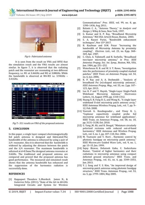 Irjet Design And Analysis Of Microstrip Patch Antenna With Enhanced
