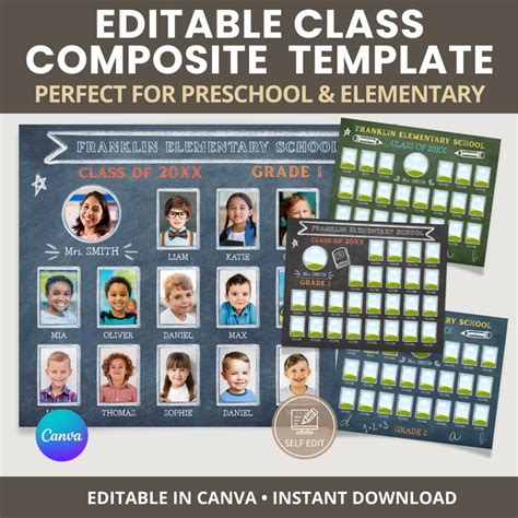 Editable Preschool And Elementary School Photo Collage Printable Canva
