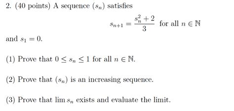 solved a sequence s n satisfies s n 1 s 2 n 2 3 for