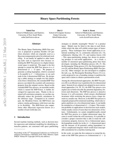 Binary Space Partitioning Forests Deepai