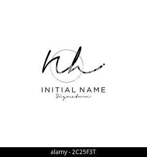 N H Nh Initial Letter Handwriting And Signature Logo A Concept Handwriting Initial Logo With