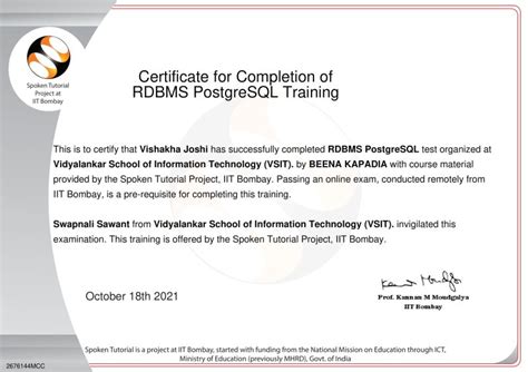 Vishakha Joshi On Linkedin Sql Postgresql Certification