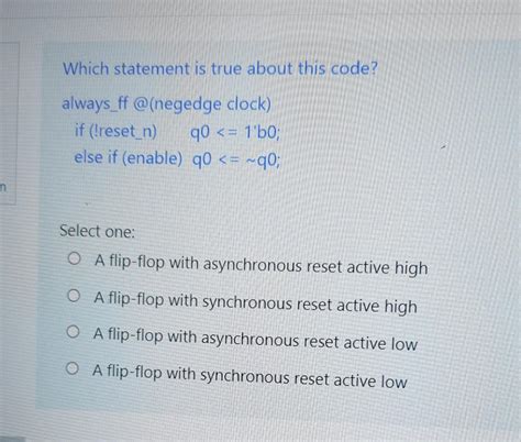 solved which statement is true about this code