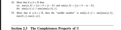 solved 18 show that if a b e r then a max{a b}