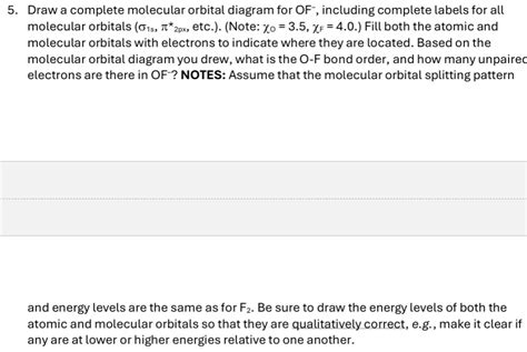 Solved Draw a complete molecular orbital diagram for | Chegg.com