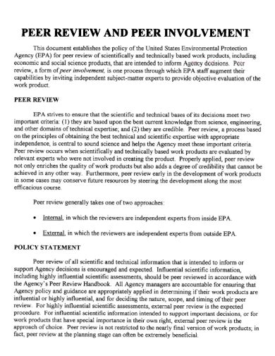 24 peer review examples to download