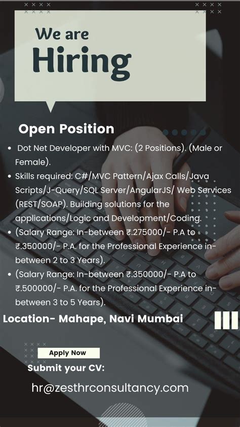 We Are Hiring Dot Net Developer With Mvc Share Ur Resume At Hr